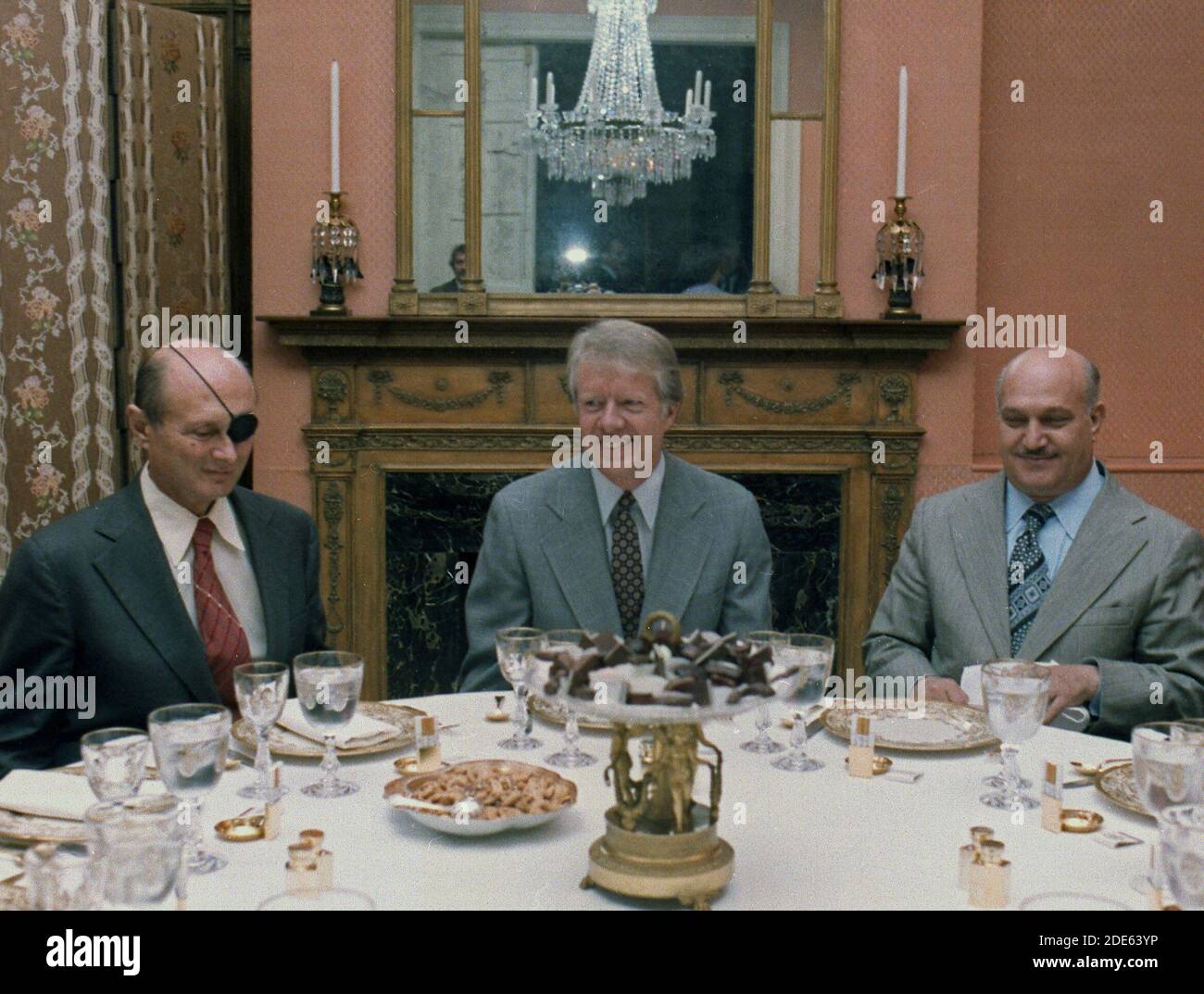 Jimmy Carter hosts a luncheon at Blair House for Israeli and Egyptian ...