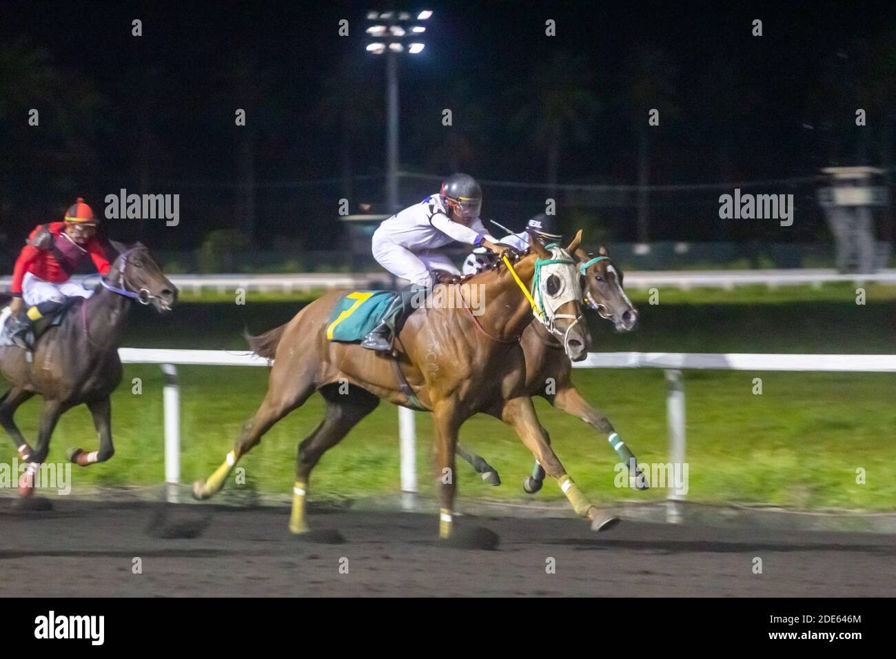 Horse racing at the Metroturf hippodrome in Tanauan, Batangas ...