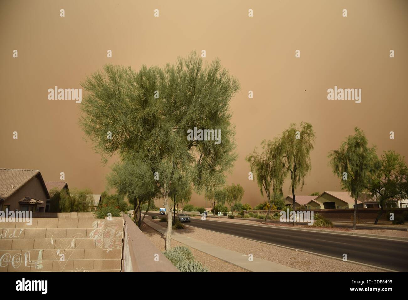 Arizona Dust storm blowing over a yard Stock Photo - Alamy