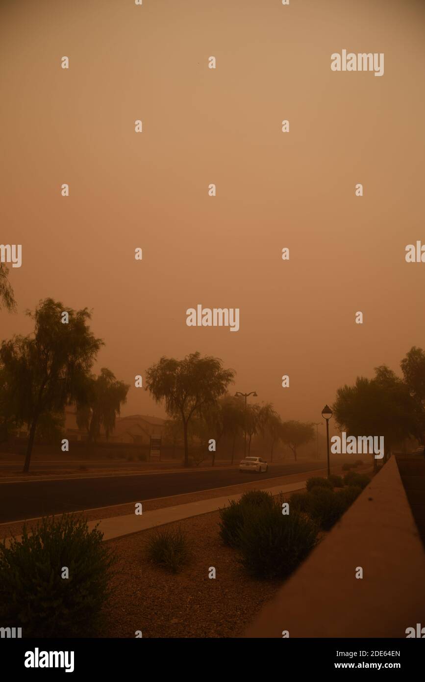 Arizona Dust storm blowing over a yard Stock Photo - Alamy