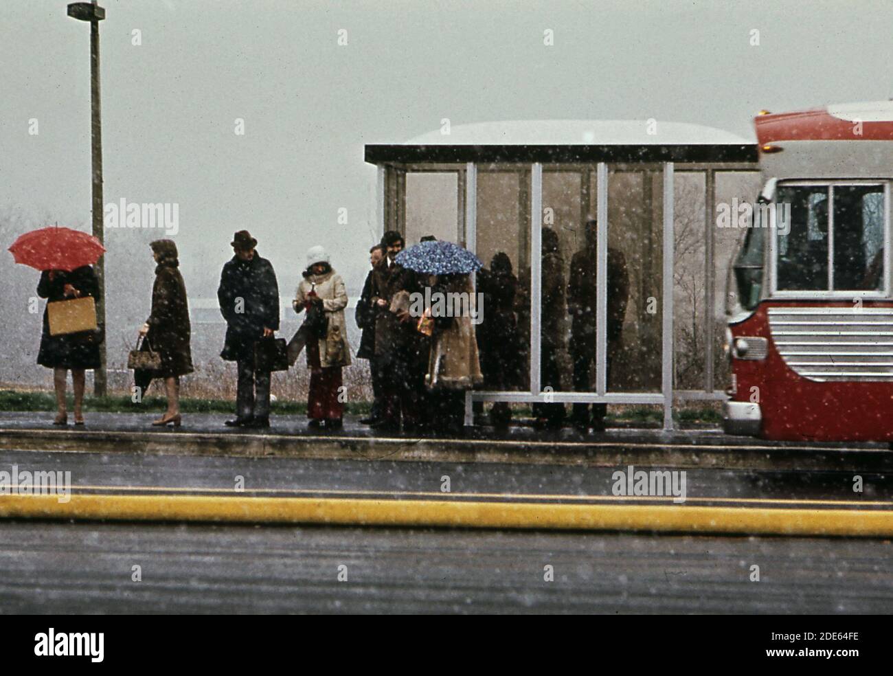 Park and ride metro bus station at Springfield; VA. the bus shelter and ...