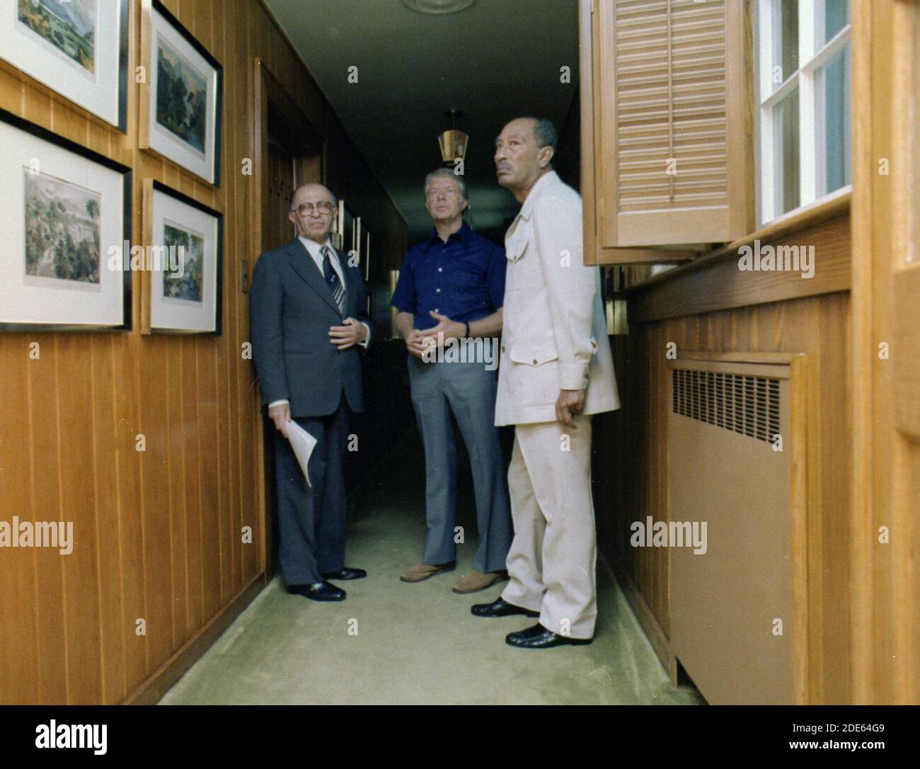 "Menachem Begin, Jimmy Carter and Anwar Sadat meet during the Camp ...