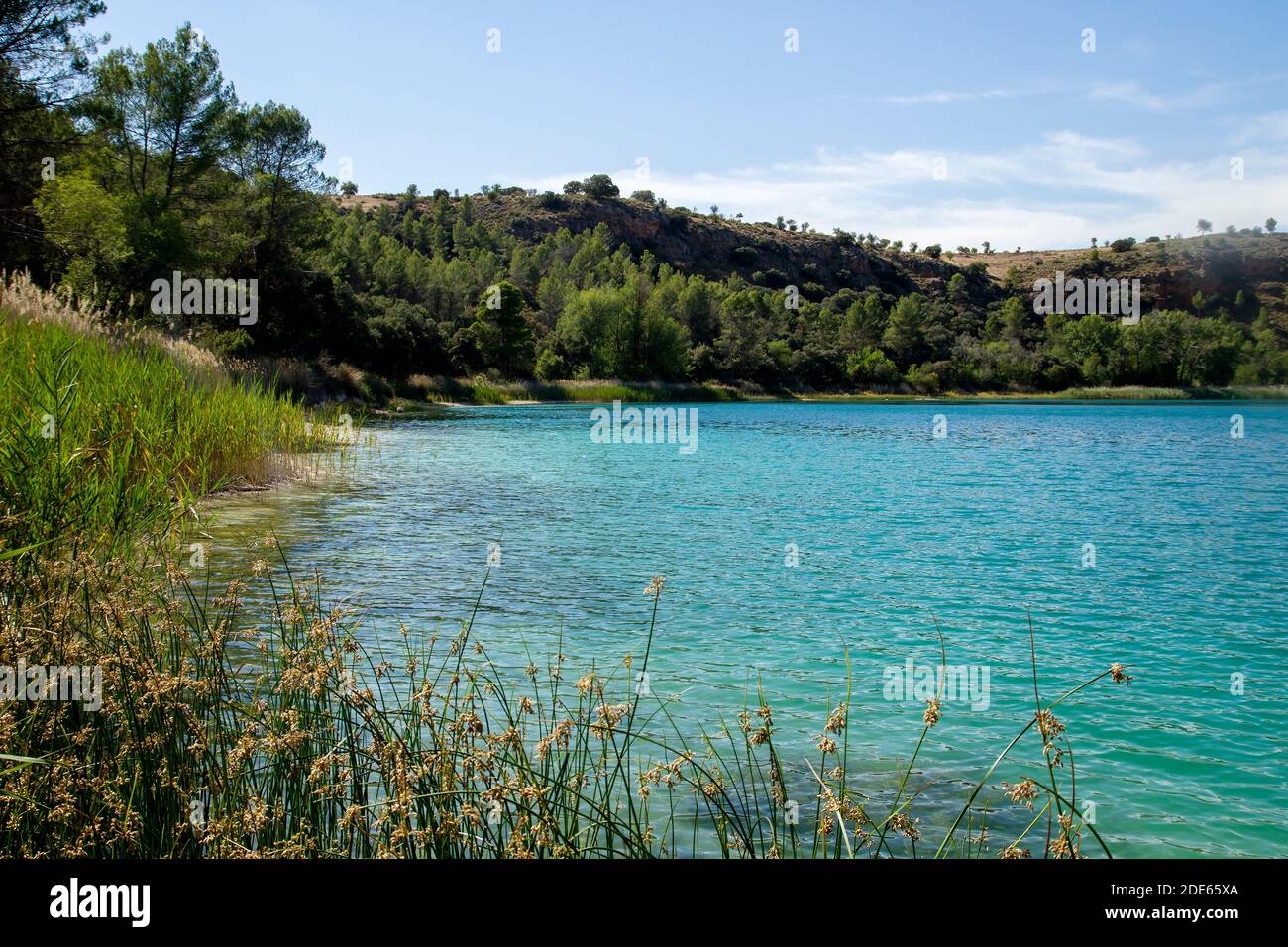Blue turquoise lake in Lagunas de Ruidera Natural Park in Spain Stock ...