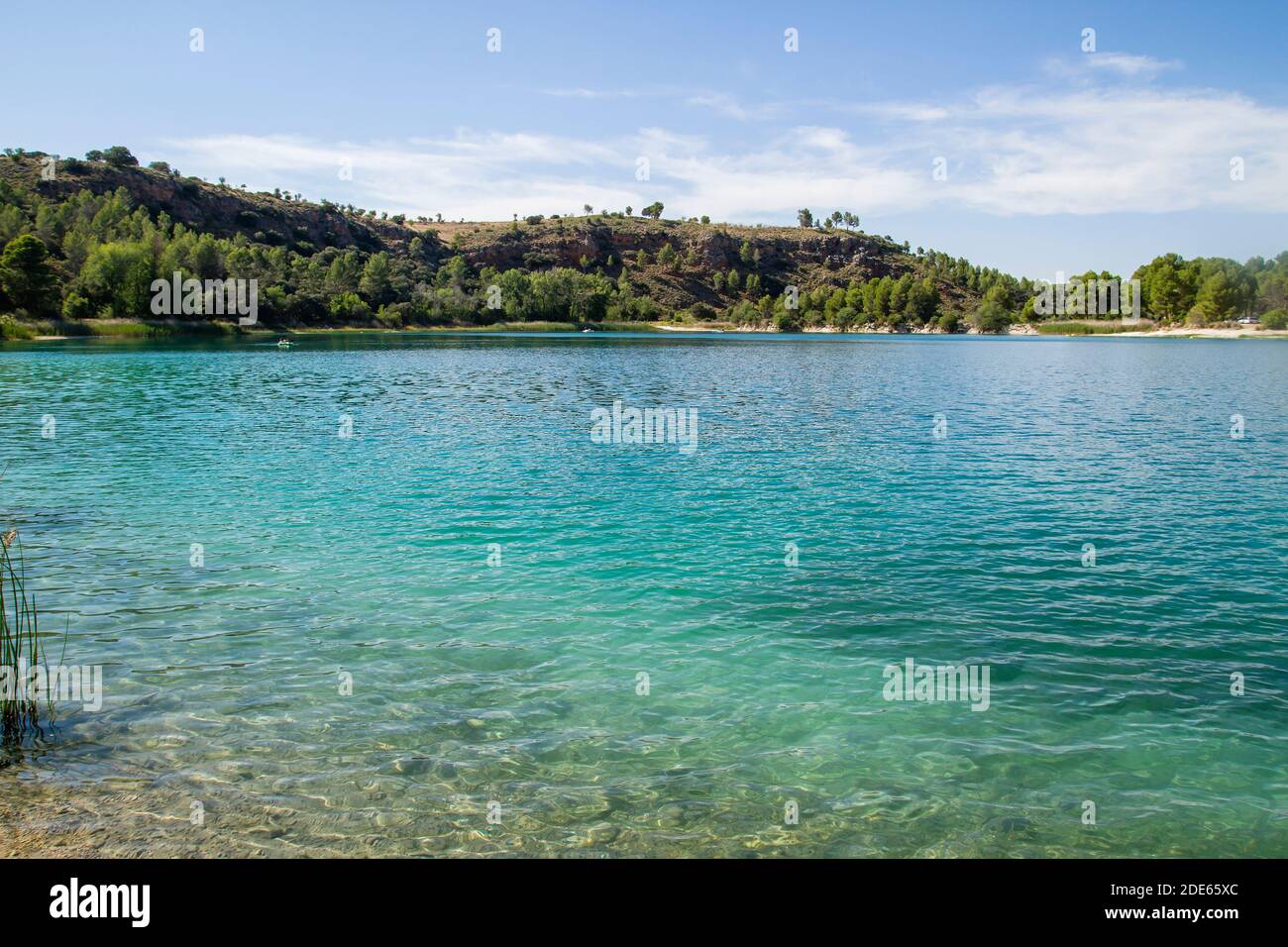 Blue turquoise lake in Lagunas de Ruidera Natural Park in Spain Stock ...