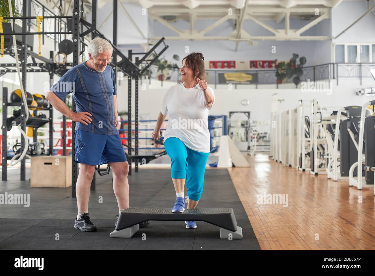 Elderly positive workout hi-res stock photography and images - Alamy