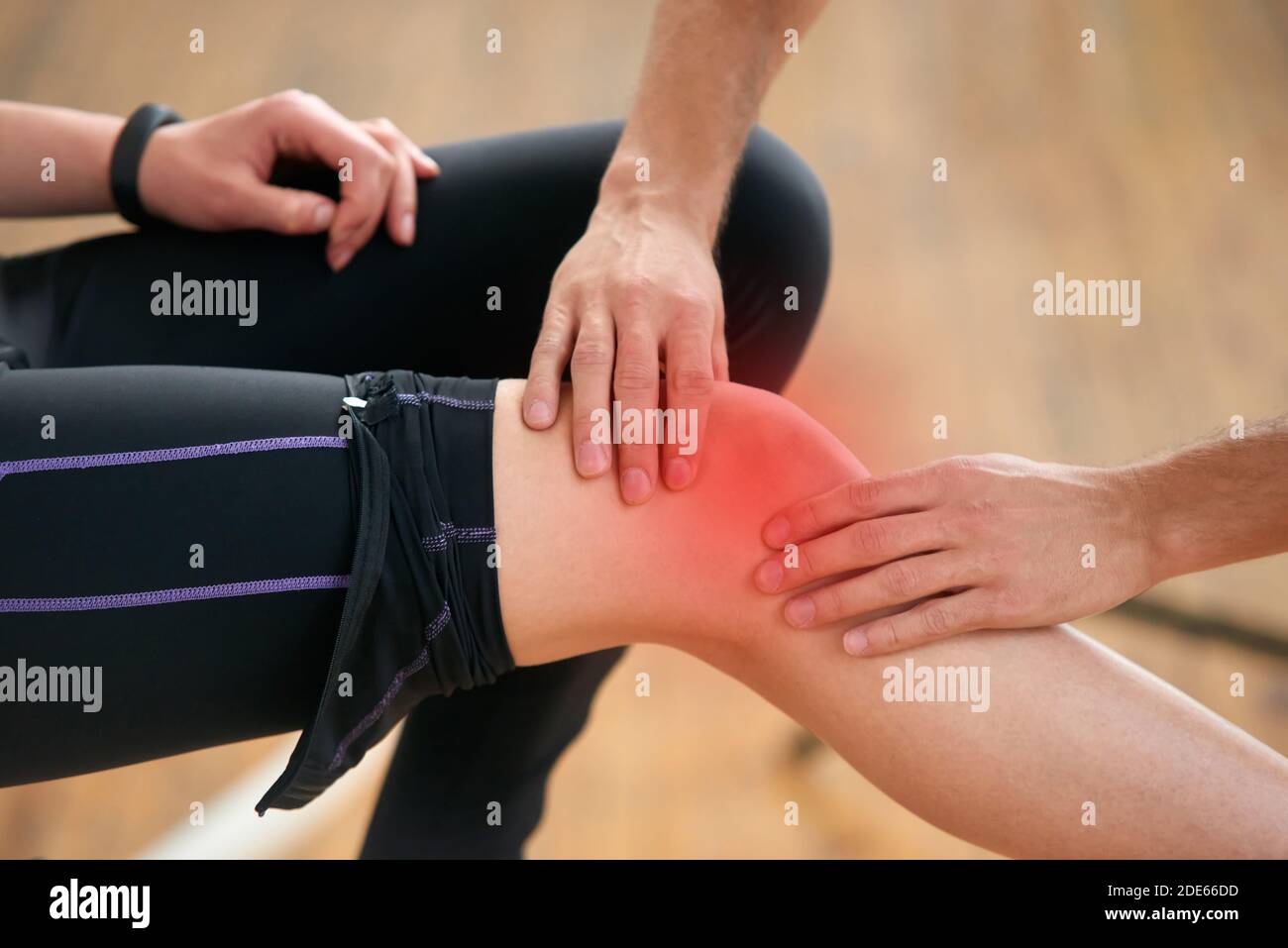 Woman leg male hand hi-res stock photography and images - Alamy