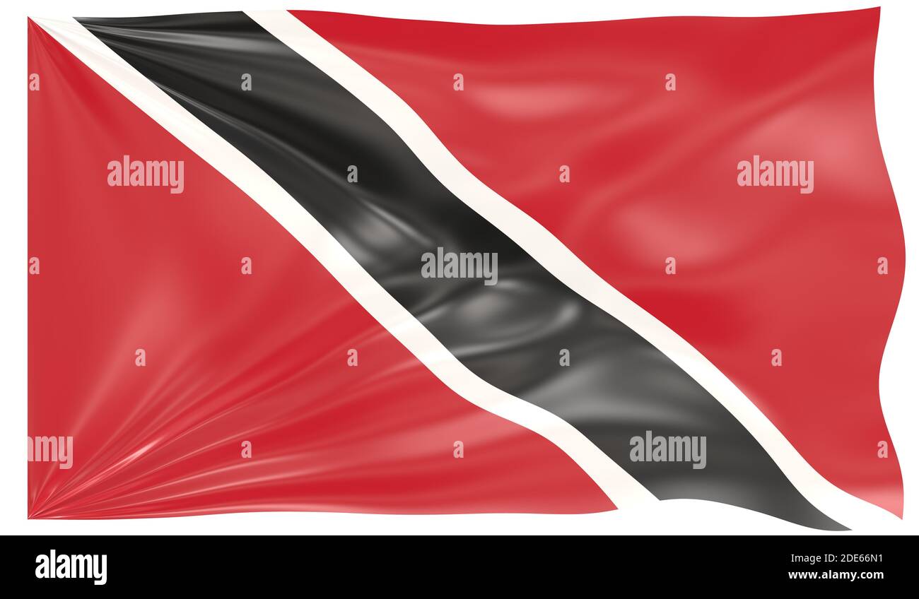 3d render of a Waving Flag of Trinidad and Tobago Stock Photo - Alamy