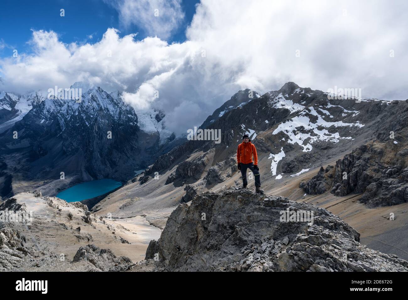 Hiking in the Cordillera Huayhuash mountain range in Peru Stock Photo ...