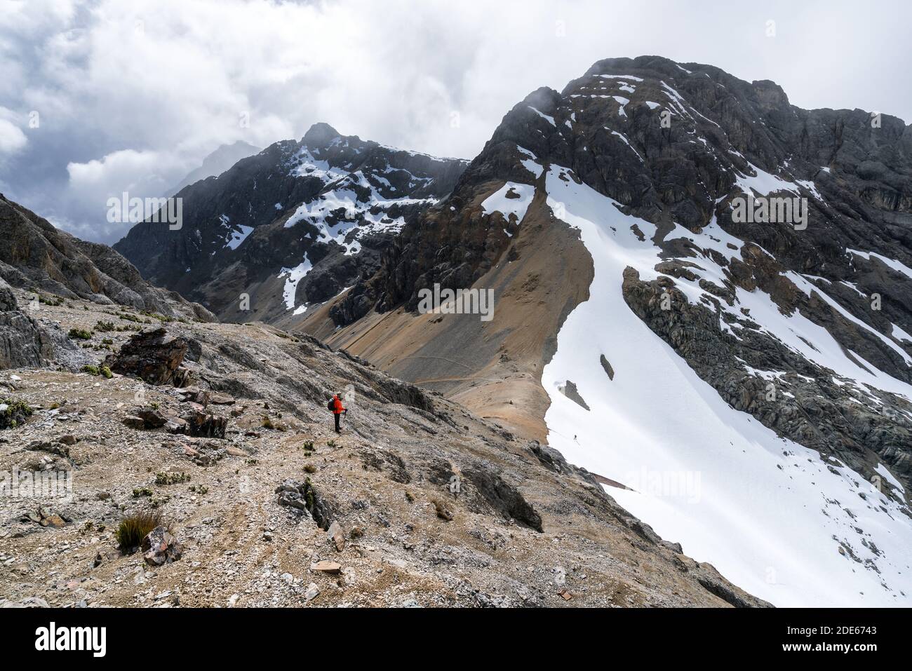 Hiking in the Cordillera Huayhuash mountain range in Peru Stock Photo ...