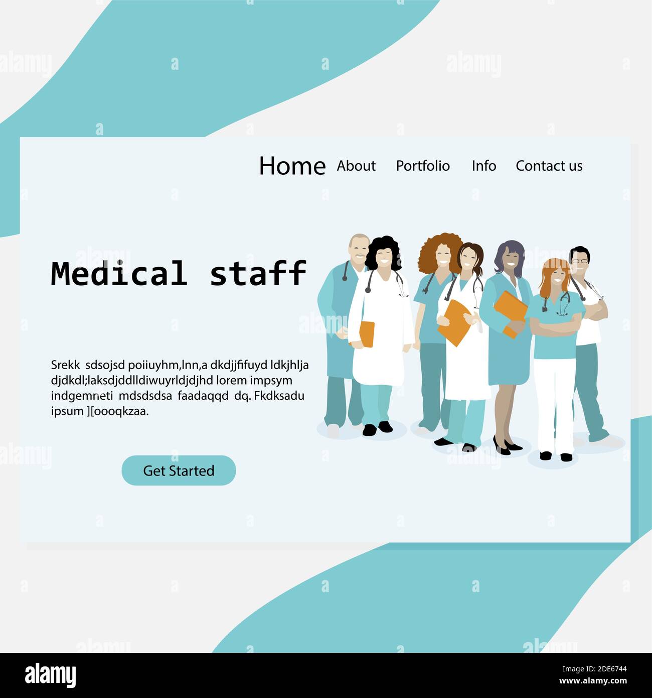 Landing page medical staff, clinic or hospital homepage. Doctor and ...