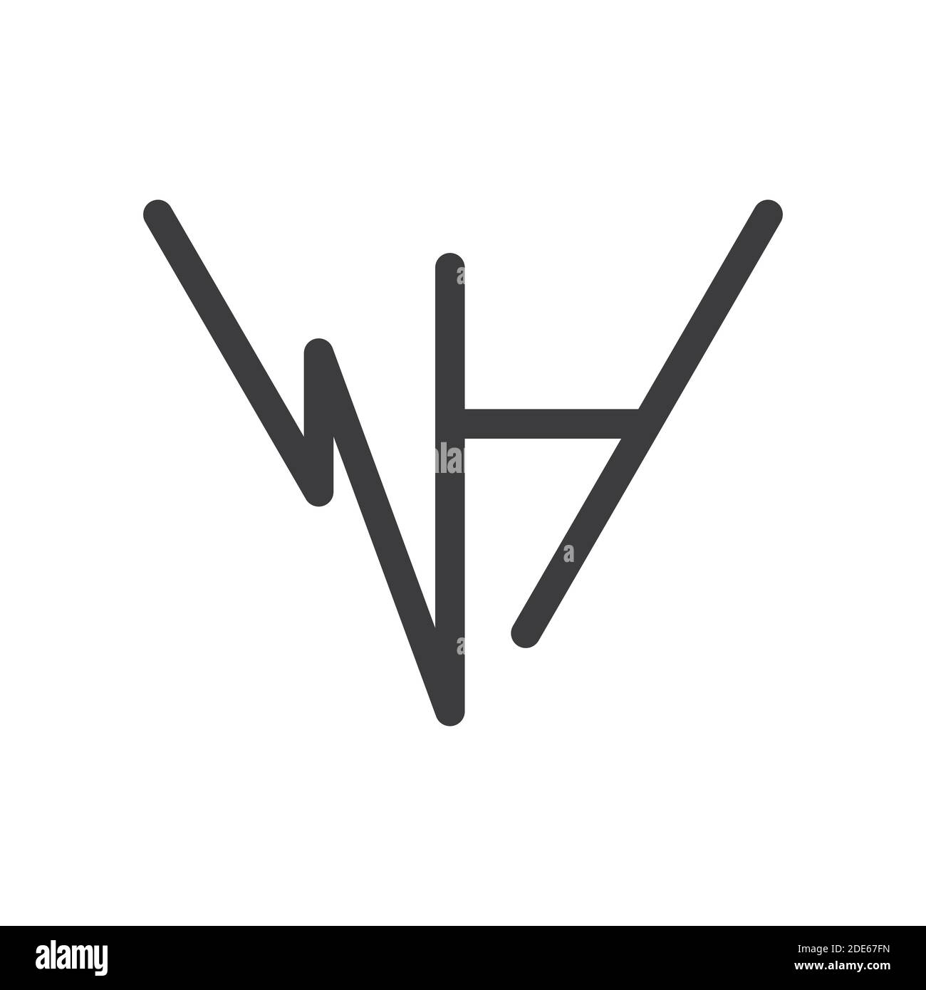 Initial letter wh logo or hw logo vector design template Stock Vector ...