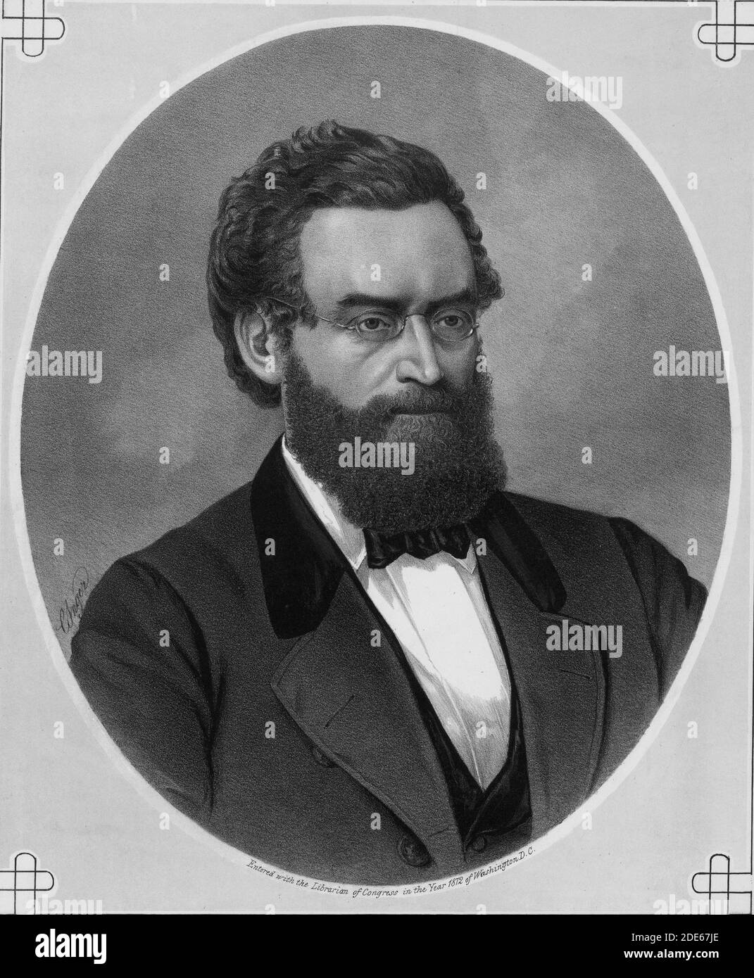 Print shows Carl Schurz, head-and-shoulders portrait, facing slightly ...