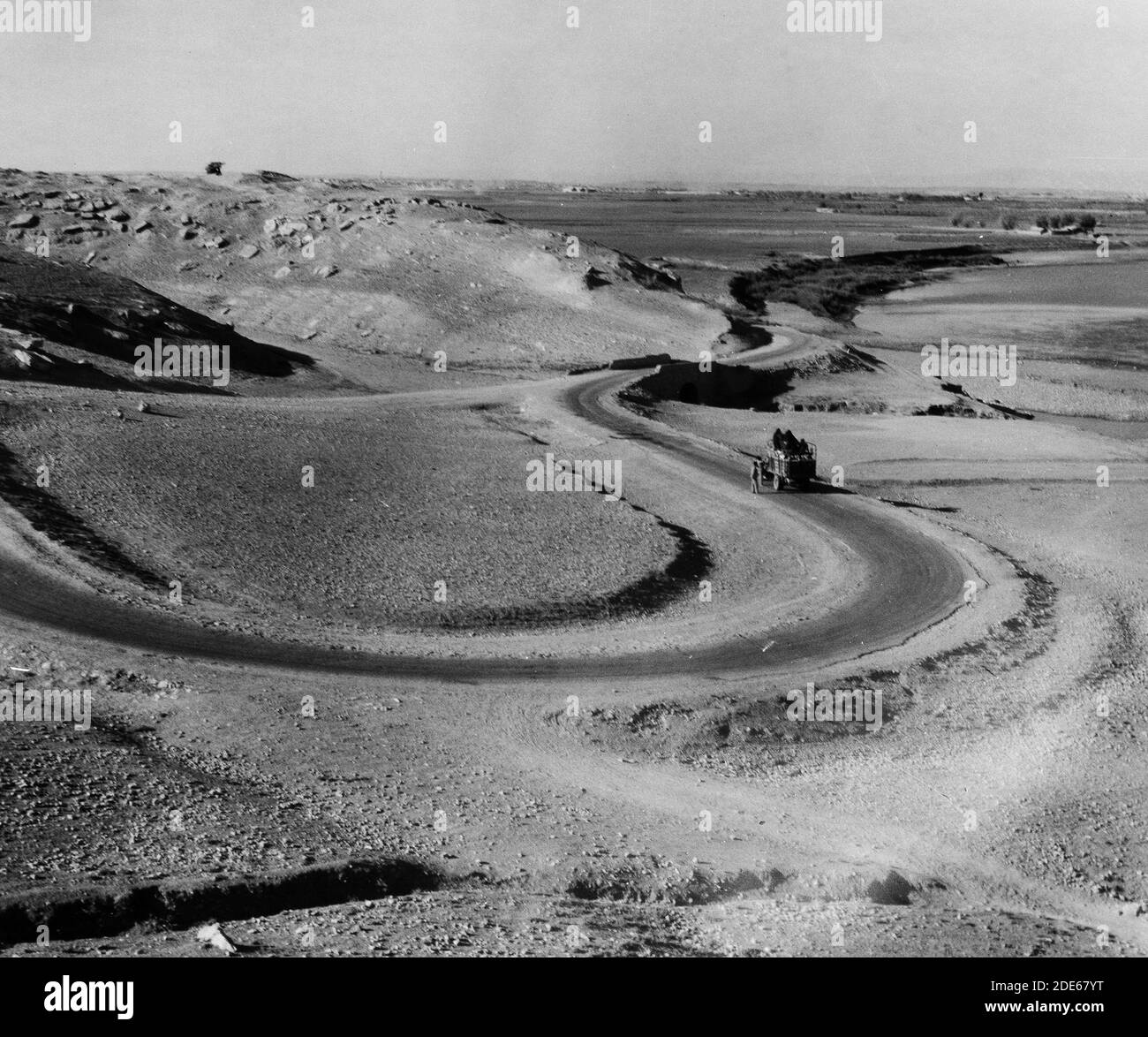 Original Caption: Iraq. Mosul. Approaching city from the south; Tigris ...