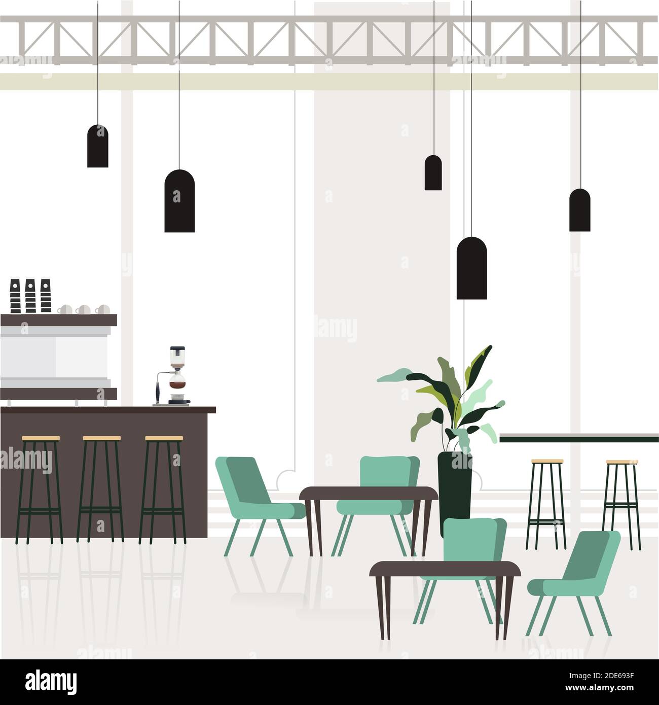 Empty cafe interior coffee Stock Vector Images - Alamy