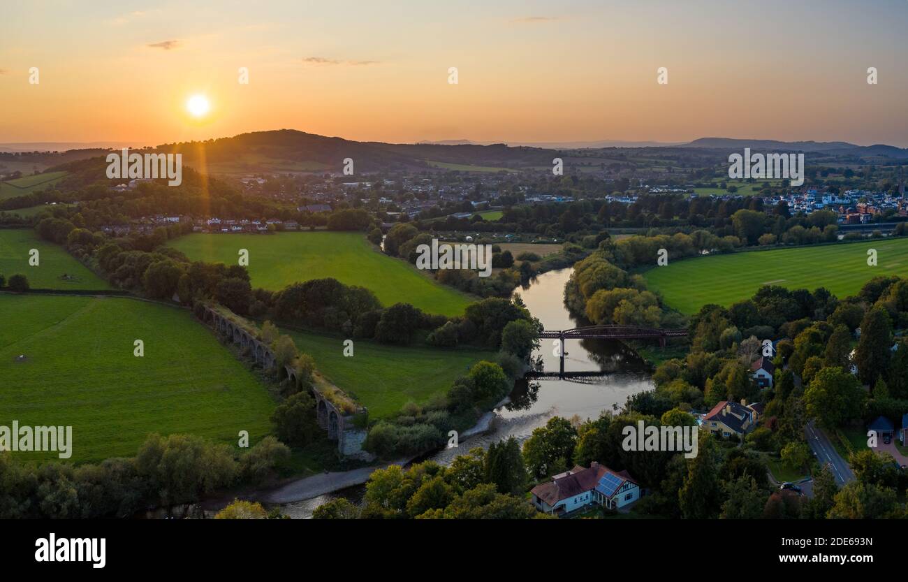 Monmouth Viaduct an old derelict railway viaduct bridge crossing the ...