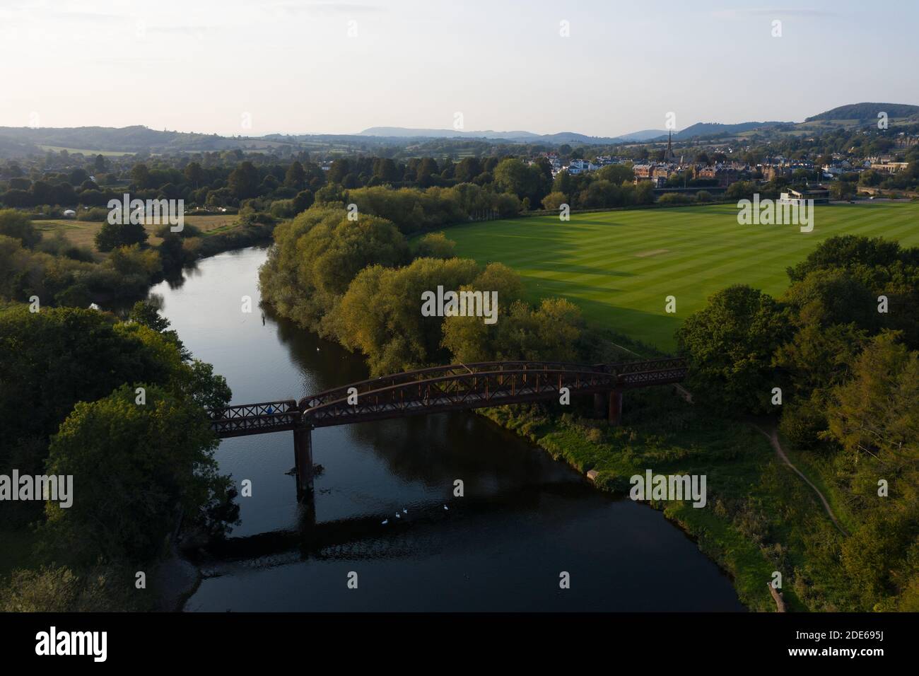 Monmouth Viaduct an old derelict railway viaduct bridge crossing the ...