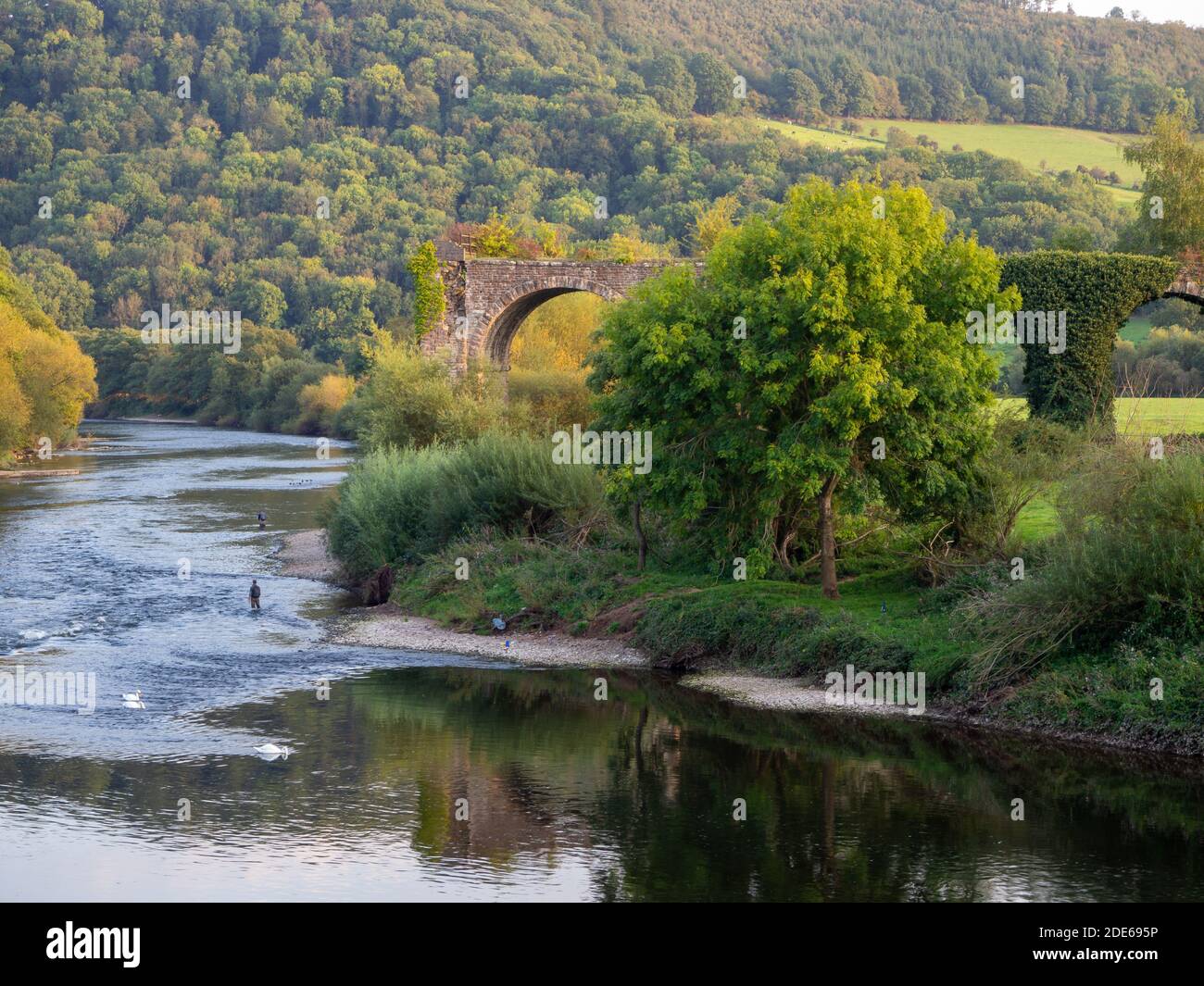 Monmouth Viaduct an old derelict railway viaduct bridge crossing the ...