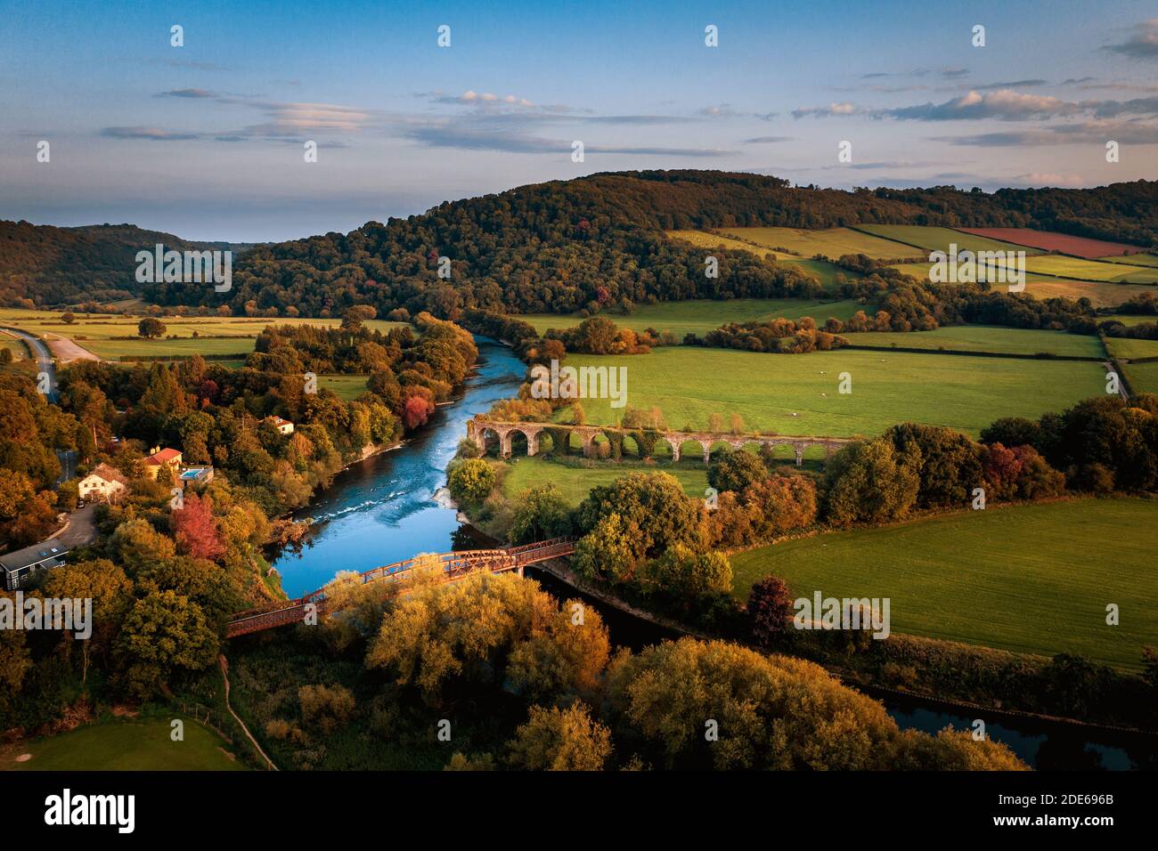Monmouth Viaduct an old derelict railway viaduct bridge crossing the ...