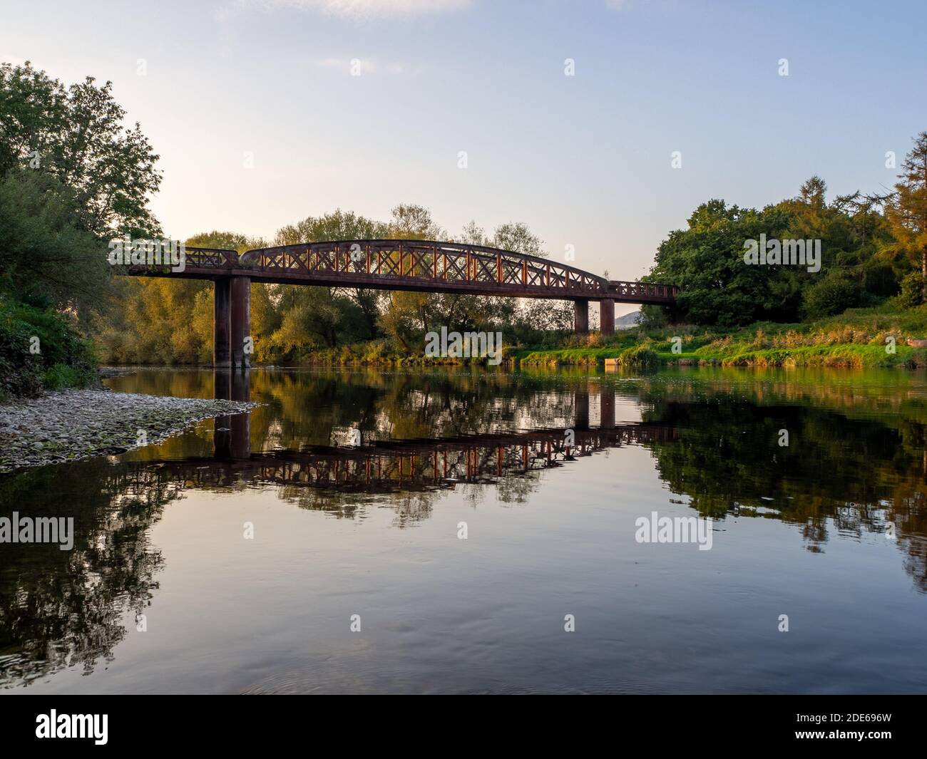 Monmouth Viaduct an old derelict railway viaduct bridge crossing the ...