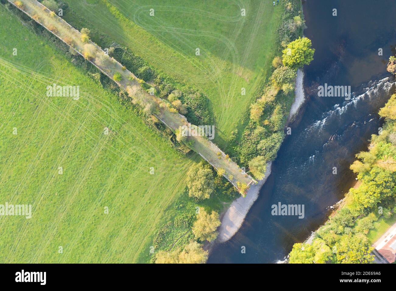 Monmouth Viaduct an old derelict railway viaduct bridge crossing the ...