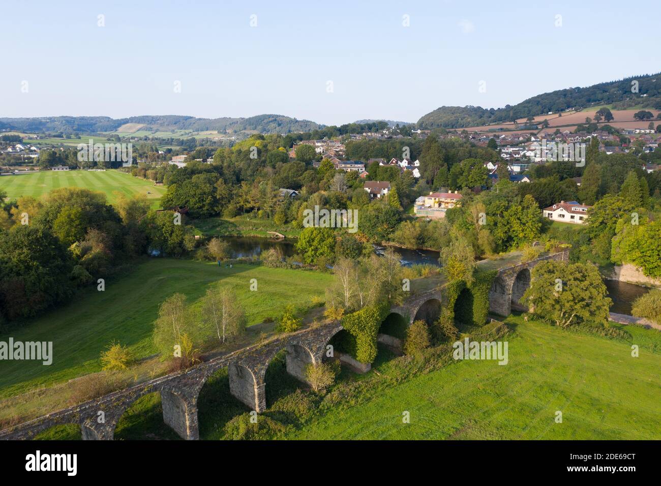 Monmouth Viaduct an old derelict railway viaduct bridge crossing the ...