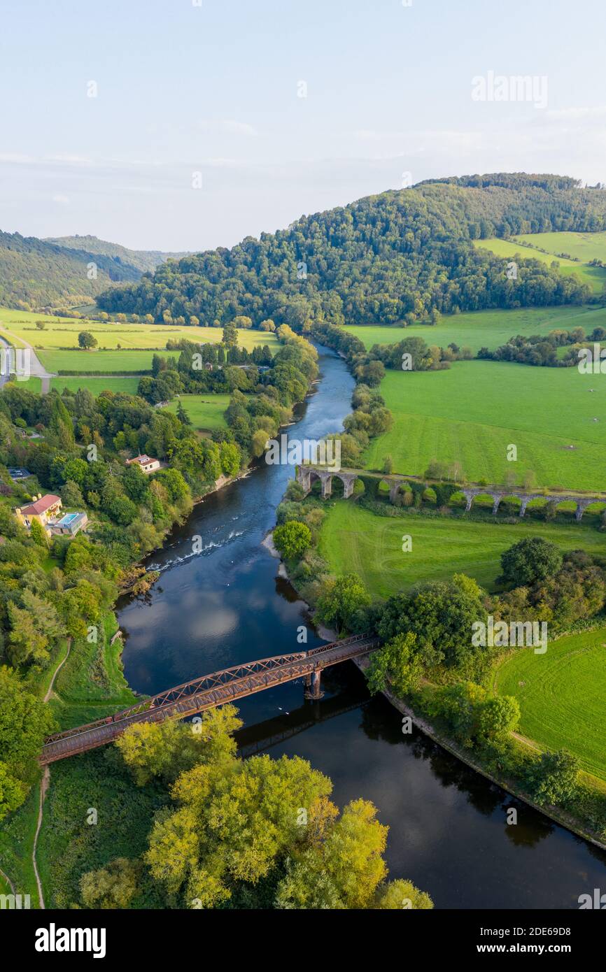 Monmouth Viaduct an old derelict railway viaduct bridge crossing the ...