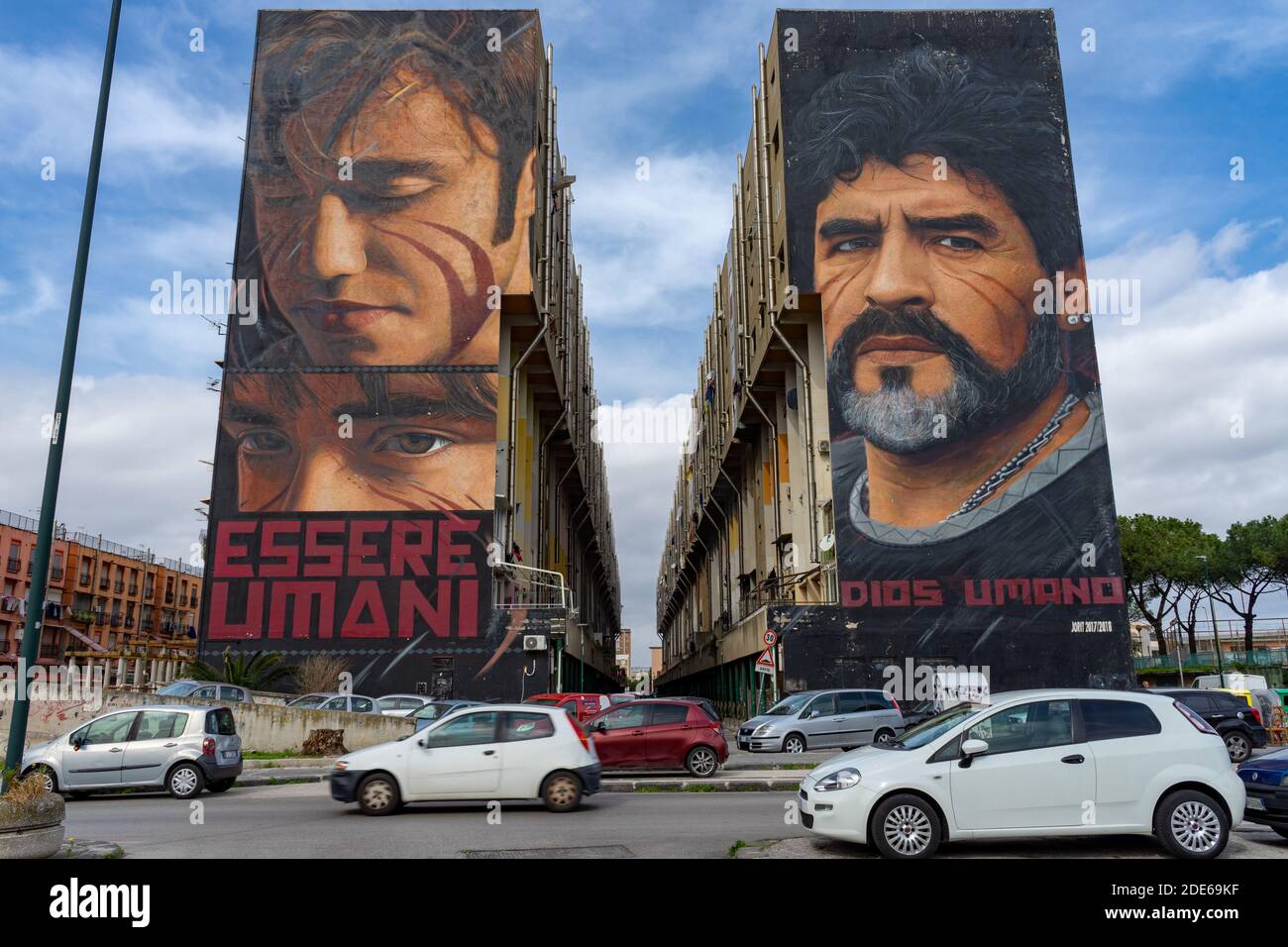 Ponticelli Naples the mural of Maradona by the artist Jorit Stock Photo ...