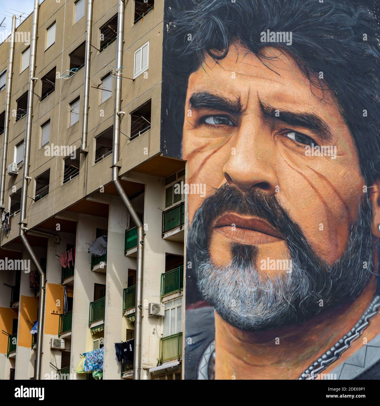 Ponticelli Naples the mural of Maradona by the artist Jorit Stock Photo ...