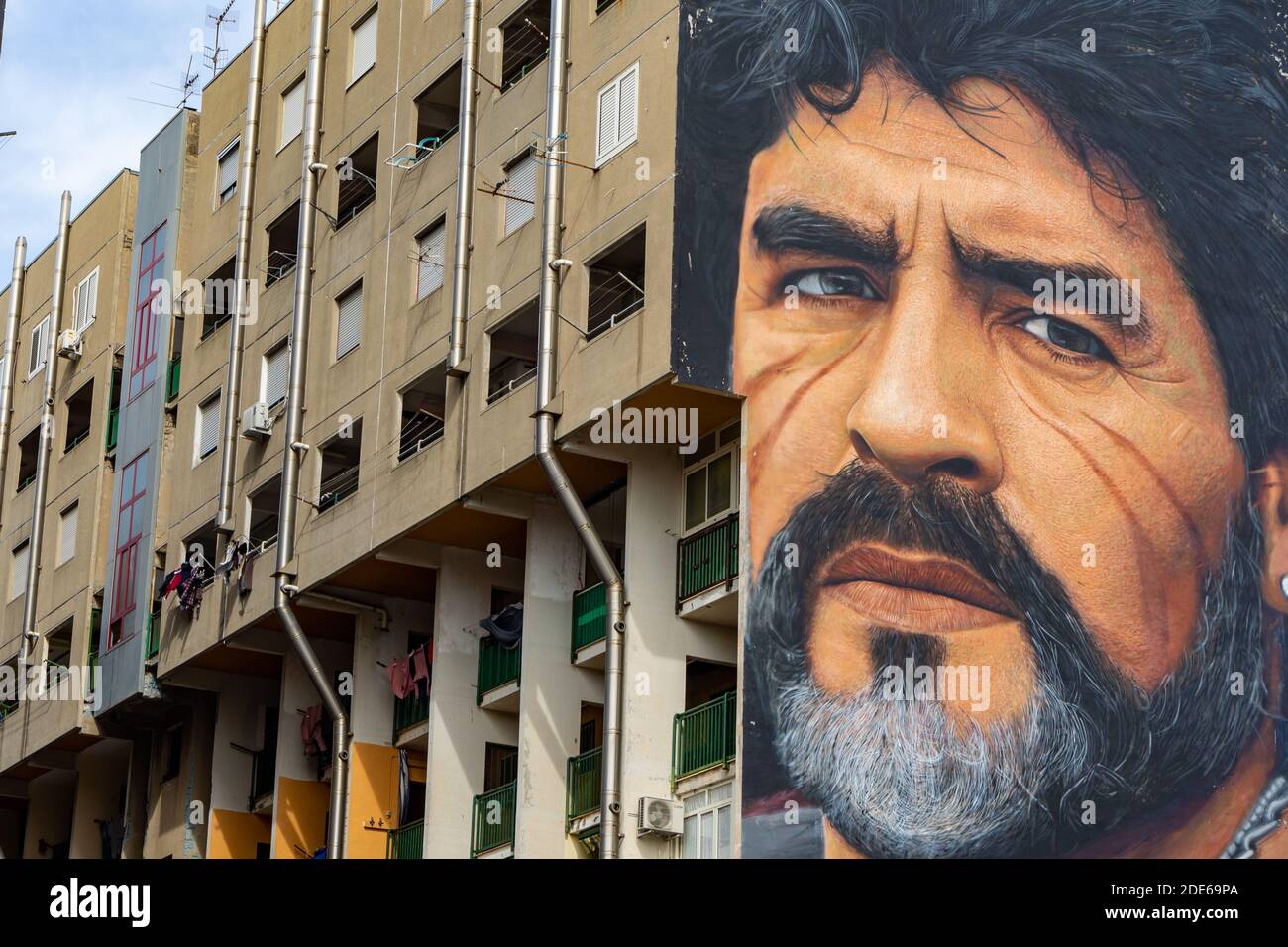 Ponticelli Naples the mural of Maradona by the artist Jorit Stock Photo ...