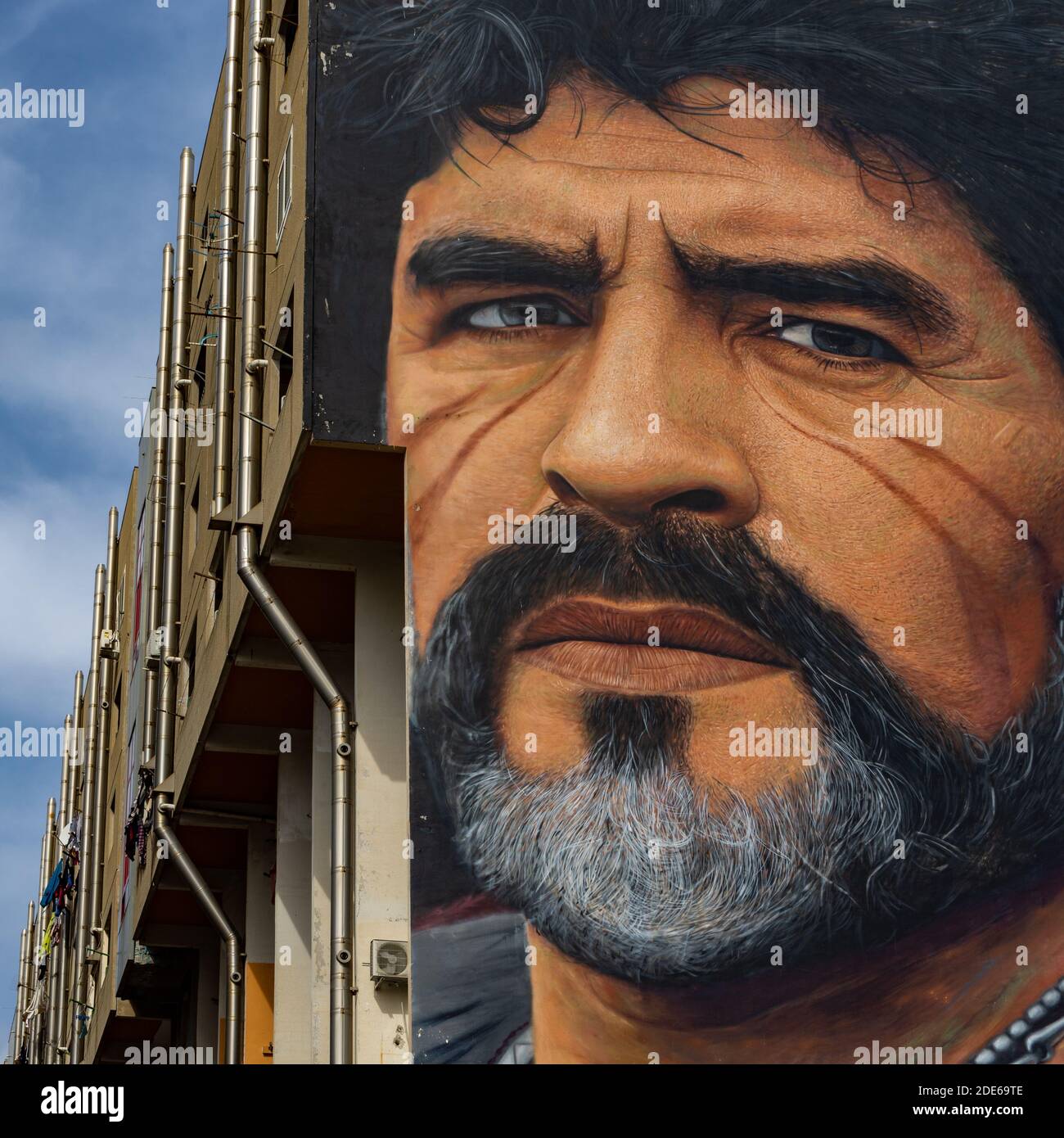 Ponticelli Naples the mural of Maradona by the artist Jorit Stock Photo ...