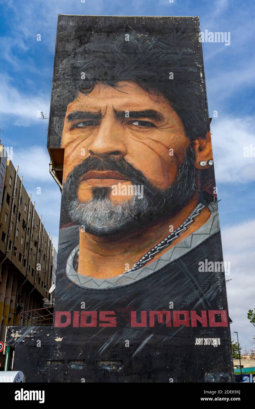 Ponticelli Naples the mural of Maradona by the artist Jorit Stock Photo ...