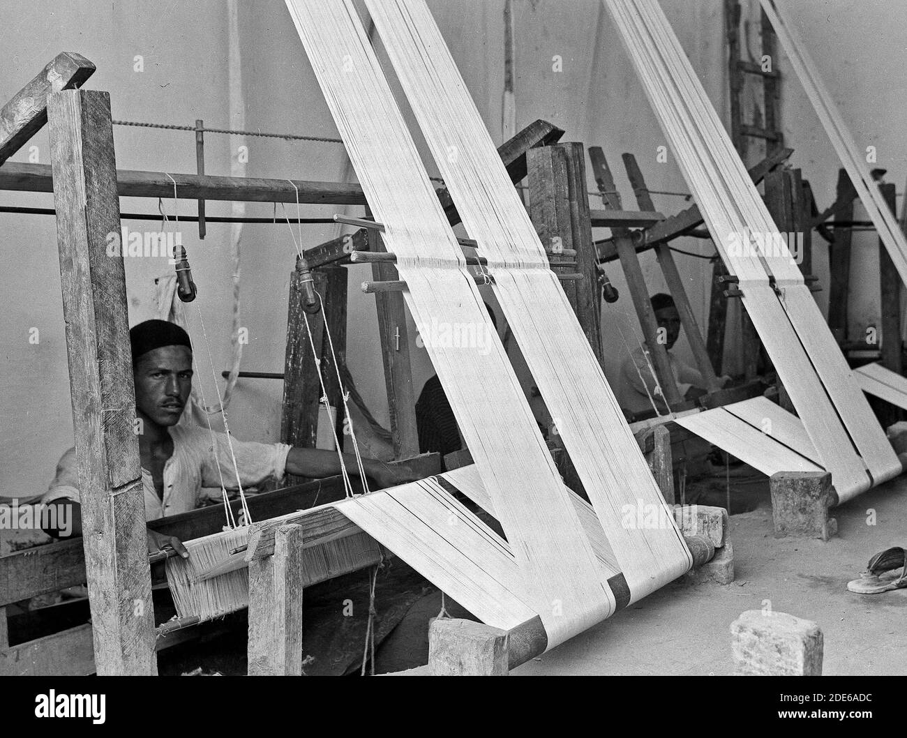 Majdel village & its primitive weaving. A native weaving establishment ...