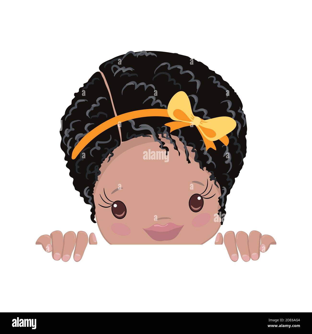 Peeking African American Little Girls Clipart. Kids Peeking Afro Girls ...