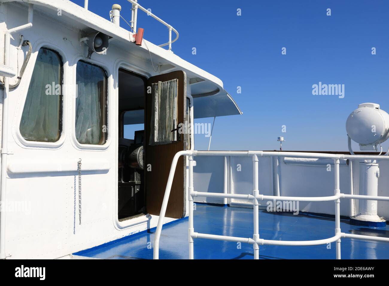 Exterior of chart room of retro ship Stock Photo - Alamy