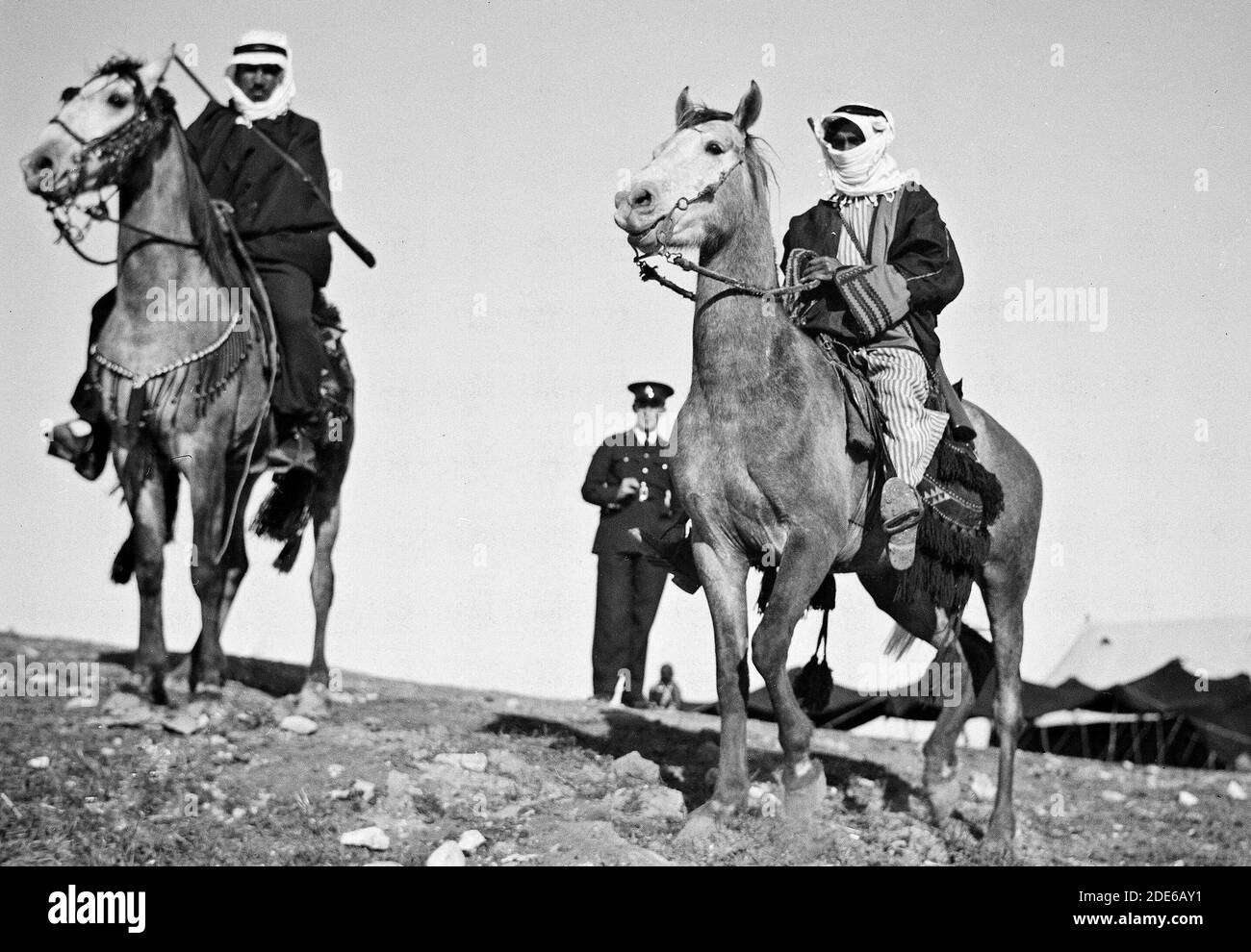 Original Caption: A tribal lunch at cavalry post at Tel-el-Meleiha 20 ...