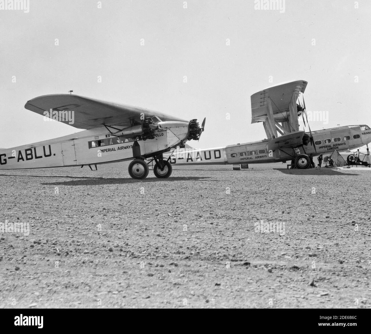 "Original Caption: Imperial Airways airplanes: ""Hanno"" (right) and ...