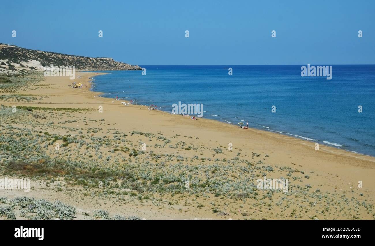 Golden Beach on the Karpass peninsula, Northern Cyprus Stock Photo - Alamy