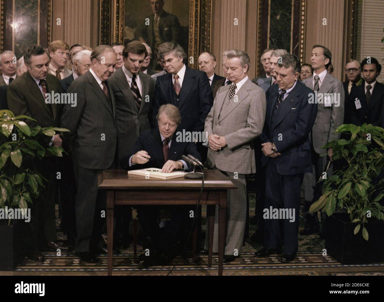 Jimmy carter signing act hi-res stock photography and images - Alamy