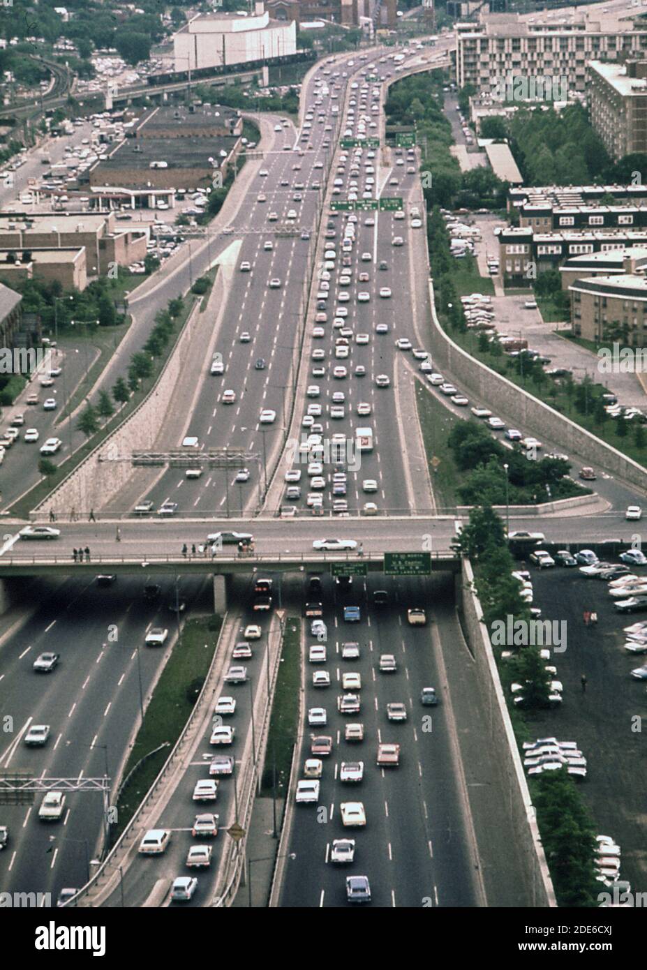 Southwest Freeway; looking east (Washington D.C.) ca. 1973 Stock Photo ...