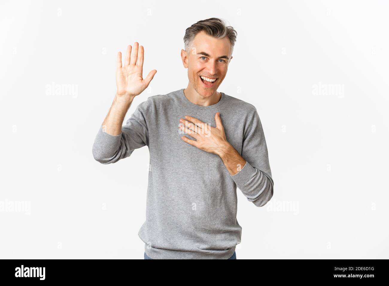 Man raising hand swearing hi-res stock photography and images - Alamy