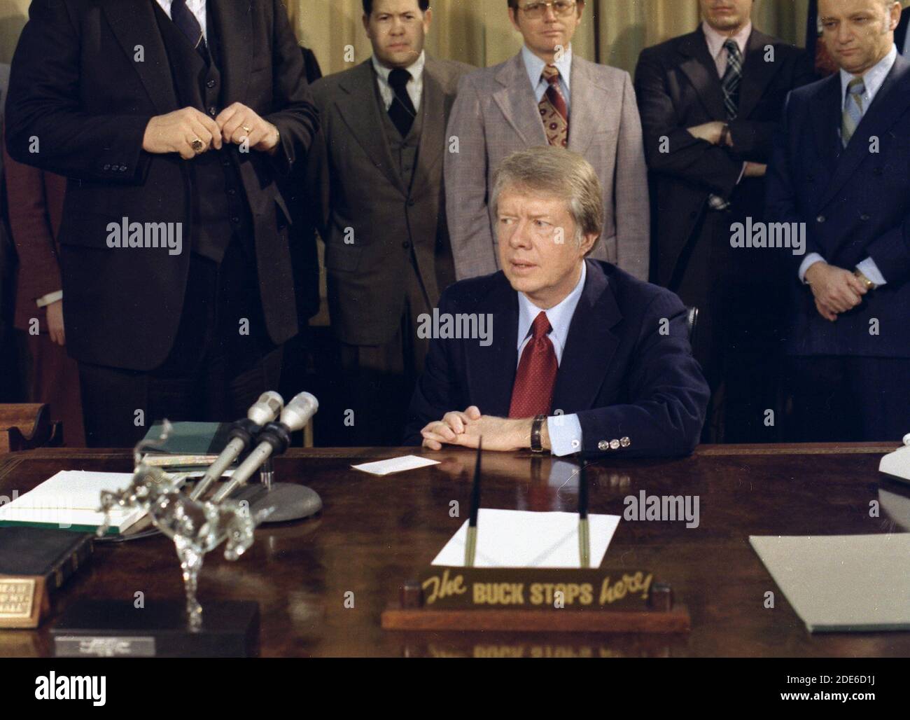 Jimmy Carter giving the budget message for 1978 Stock Photo - Alamy