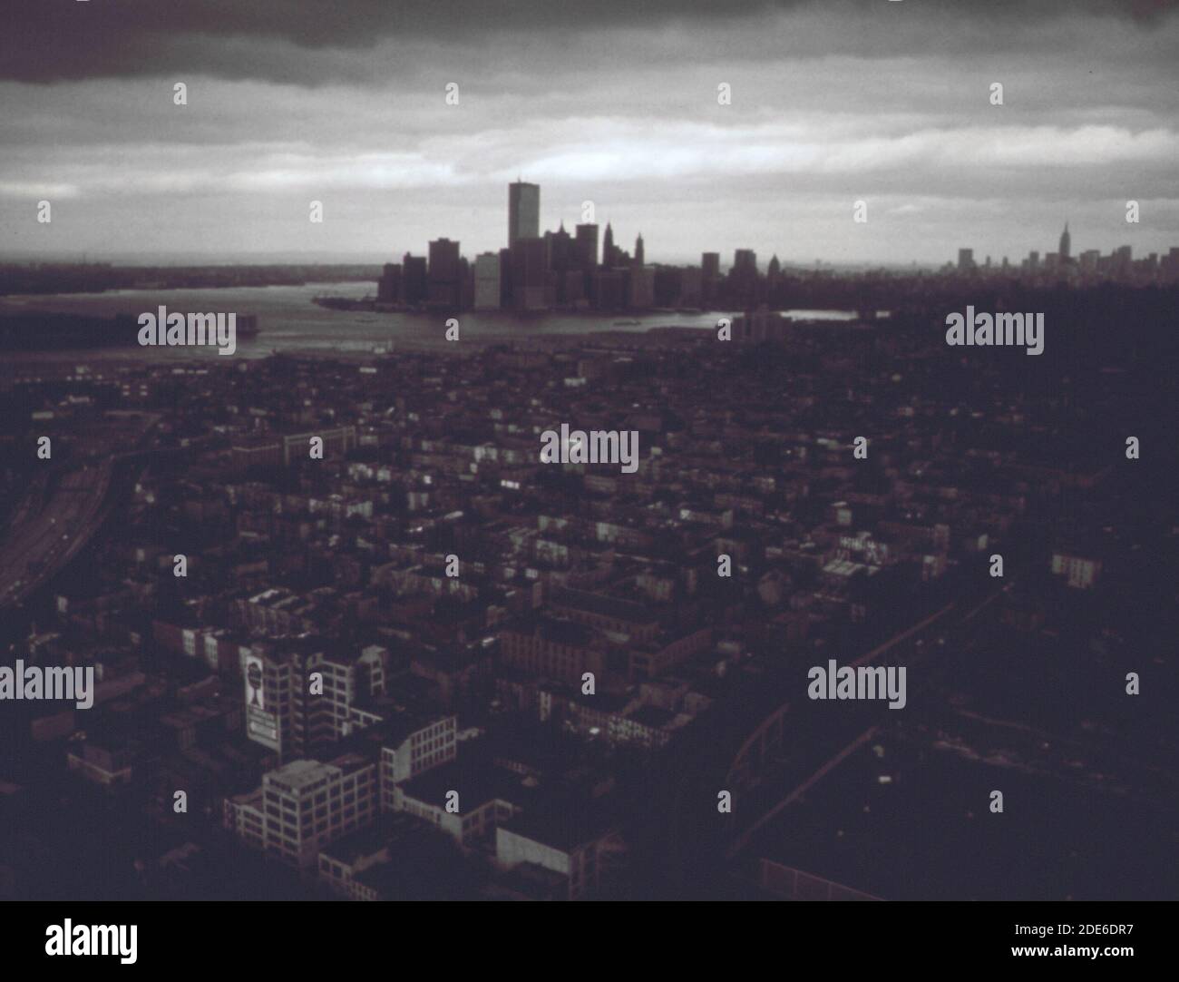 Manhattan skyline seen from the south ca. 1973 Stock Photo - Alamy
