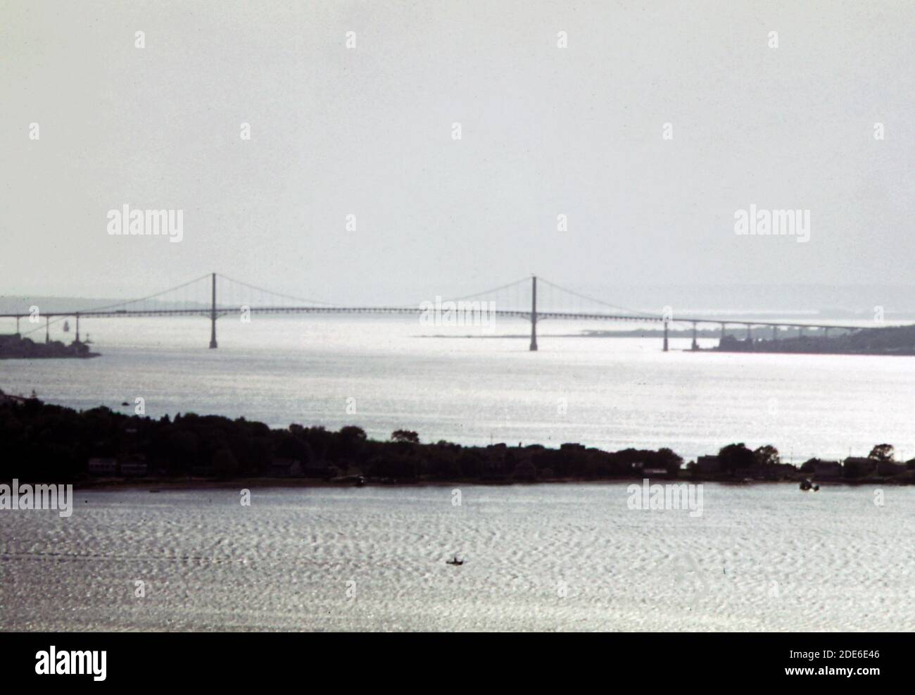 Mt. Hope Bridge connecting mainland Bristol County with Island Newport ...