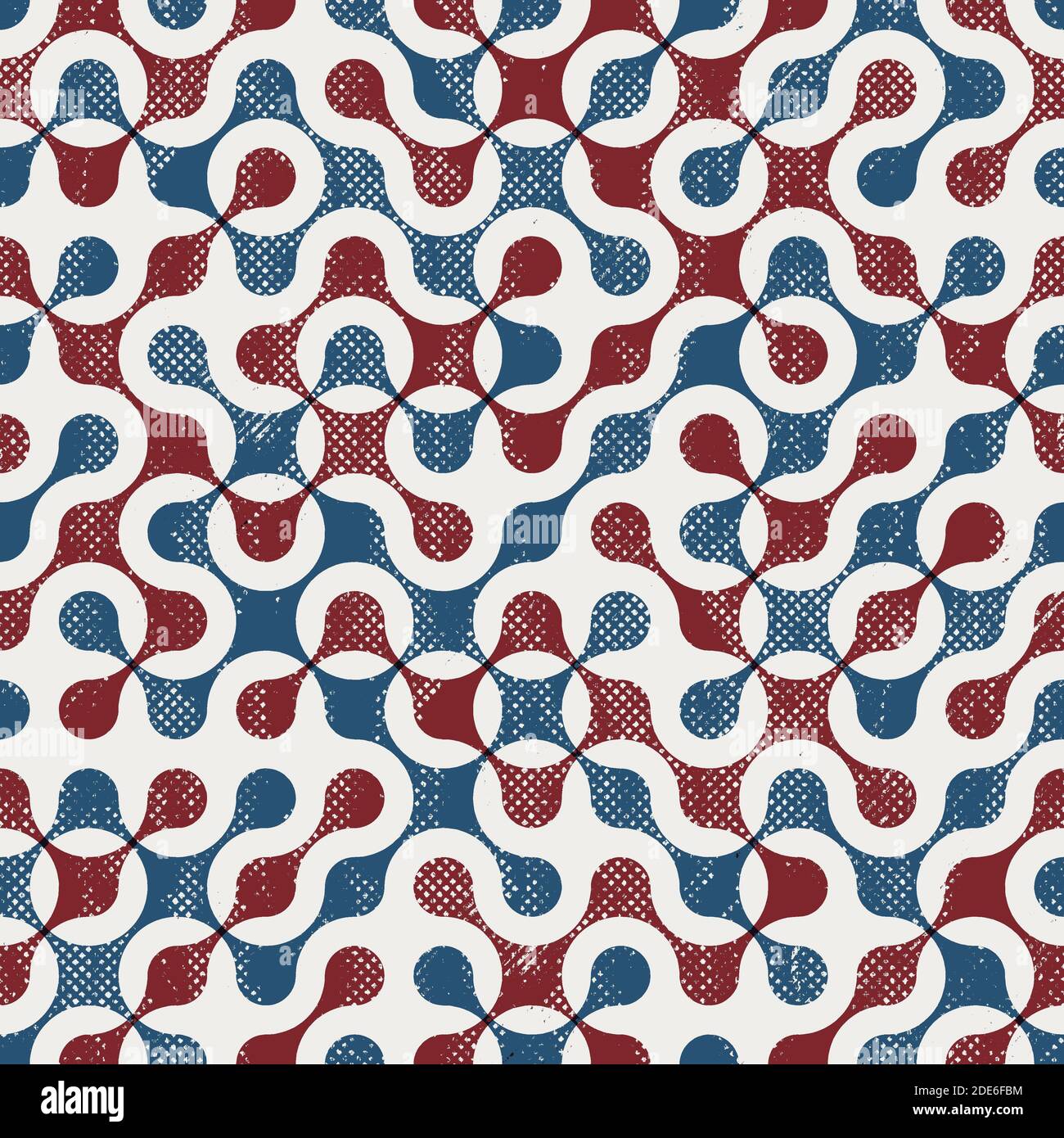 Seamless geo pattern in red blue black white Stock Photo - Alamy