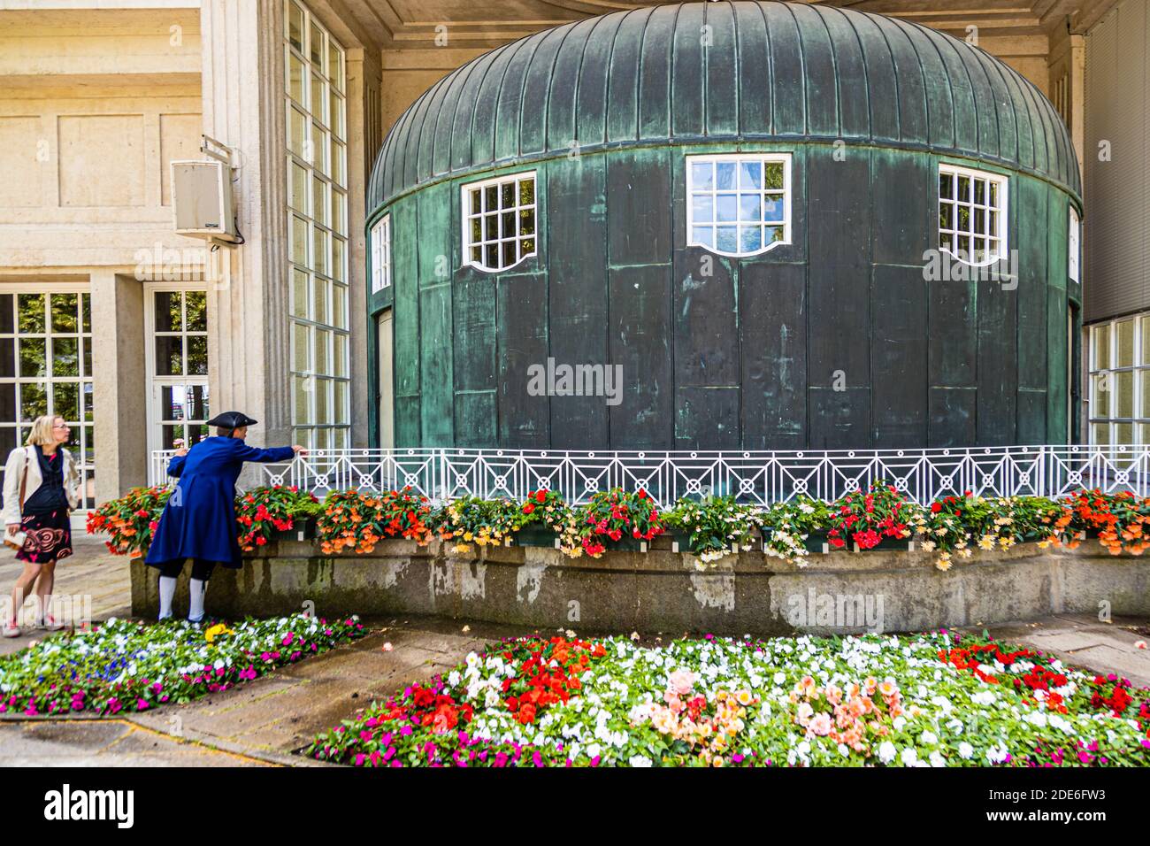 Rotating orchestra shell seen from the spa gardens of Bad Kissingen ...