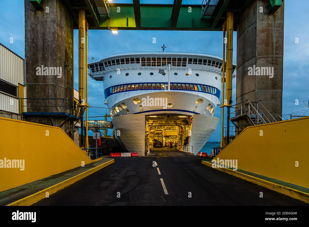 Ferry Boat Pont Aven of Brittany Ferries in Roscoff, France Stock Photo ...