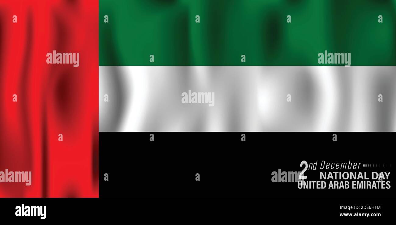 Vector Illustration of UAE National day december 2. Waving flag ...
