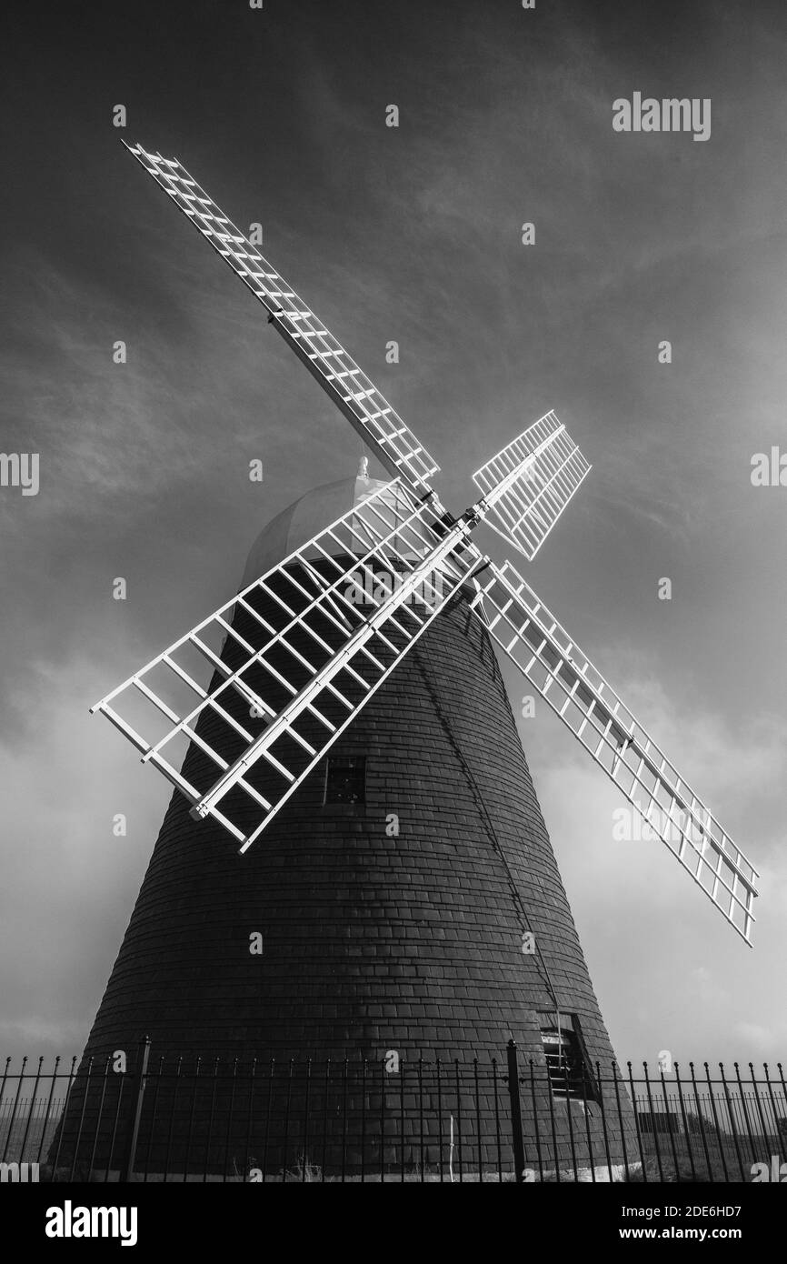 Windmills in black and white hi-res stock photography and images - Alamy