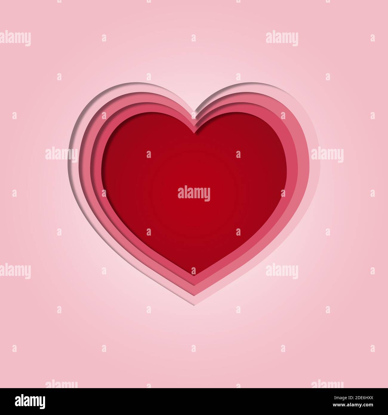 Beautiful pink heart paper cut design illustration Stock Photo - Alamy