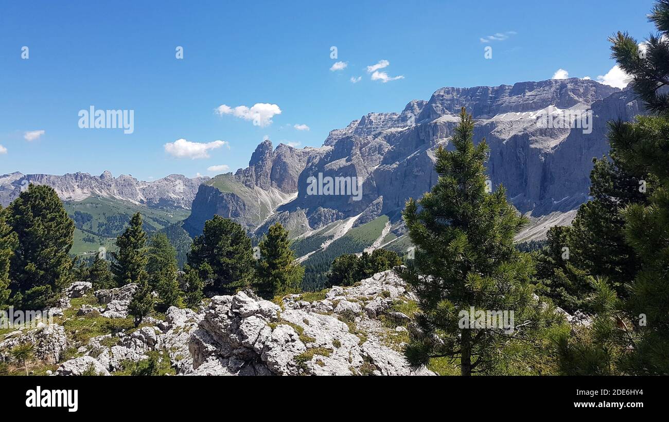 Tyrol beautiful summer nature landscape with alps mountain range ...
